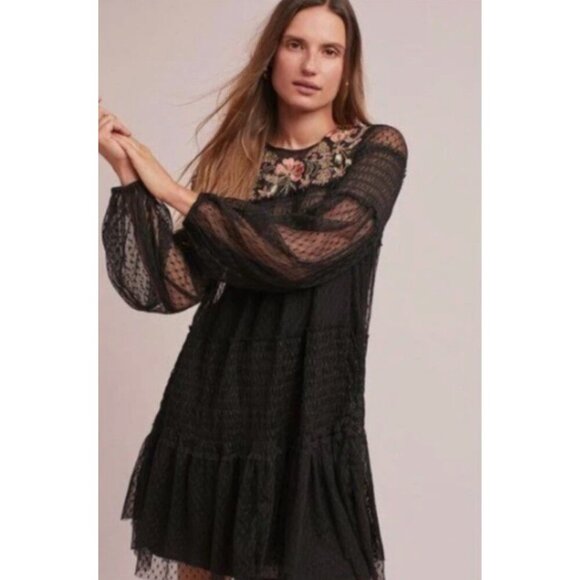 Anthropologie | Dresses | Anthropologie Maeve Sarama Floral Embroidered ...